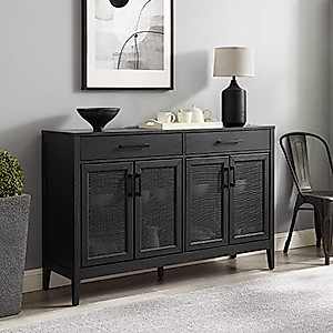 Crosley Furniture Milo Modern Sideboard Buffet Cabinet with Storage Cabinets and Drawers, Kitchen, Dining, Black