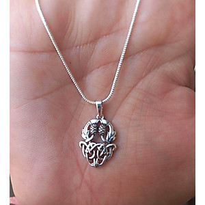 COMAT CRAFT Beautiful Scottish Thistly Cirsium Flower Scotland National Symbol Necklace 18"