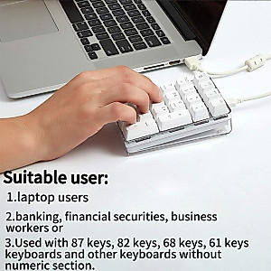 Magicforce Mechanical Number Pad for Laptop 21-Key Wired Numeric Keypad with Blue LED Backlit USB Number Pad for Laptop Desktop Computer PC (Blue Switch)