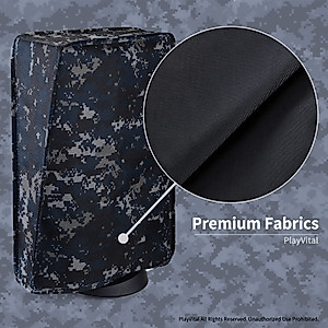 PlayVital Nylon Dust Cover for ps5, Soft Neat Lining Dust Guard for ps5 Console, Anti Scratch Waterproof Cover Sleeve for ps5 Digital Edition & Disc Edition - Urban Digital Camo