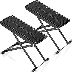 2 Pieces Guitar Foot Stool 6 Position Height Adjustable Guitar Foot Rest Adjustable Guitar Rest Step Footstool Black for Classical Guitar Player