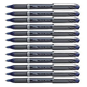 Pentel EnerGel NV Liquid Gel Pen, (1.0mm) Metal Tip, Bold Line Capped, Blue Ink