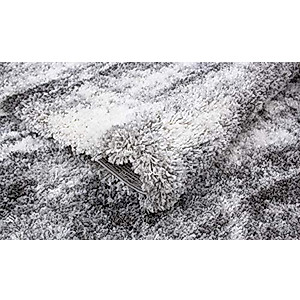 NOORI RUG - Premium & Luxury Imported - Lux Madison Machine Made High Pile Abstract - Rectangle - Charcoal - Grey - 10' x 14', Bedroom, Dining Room