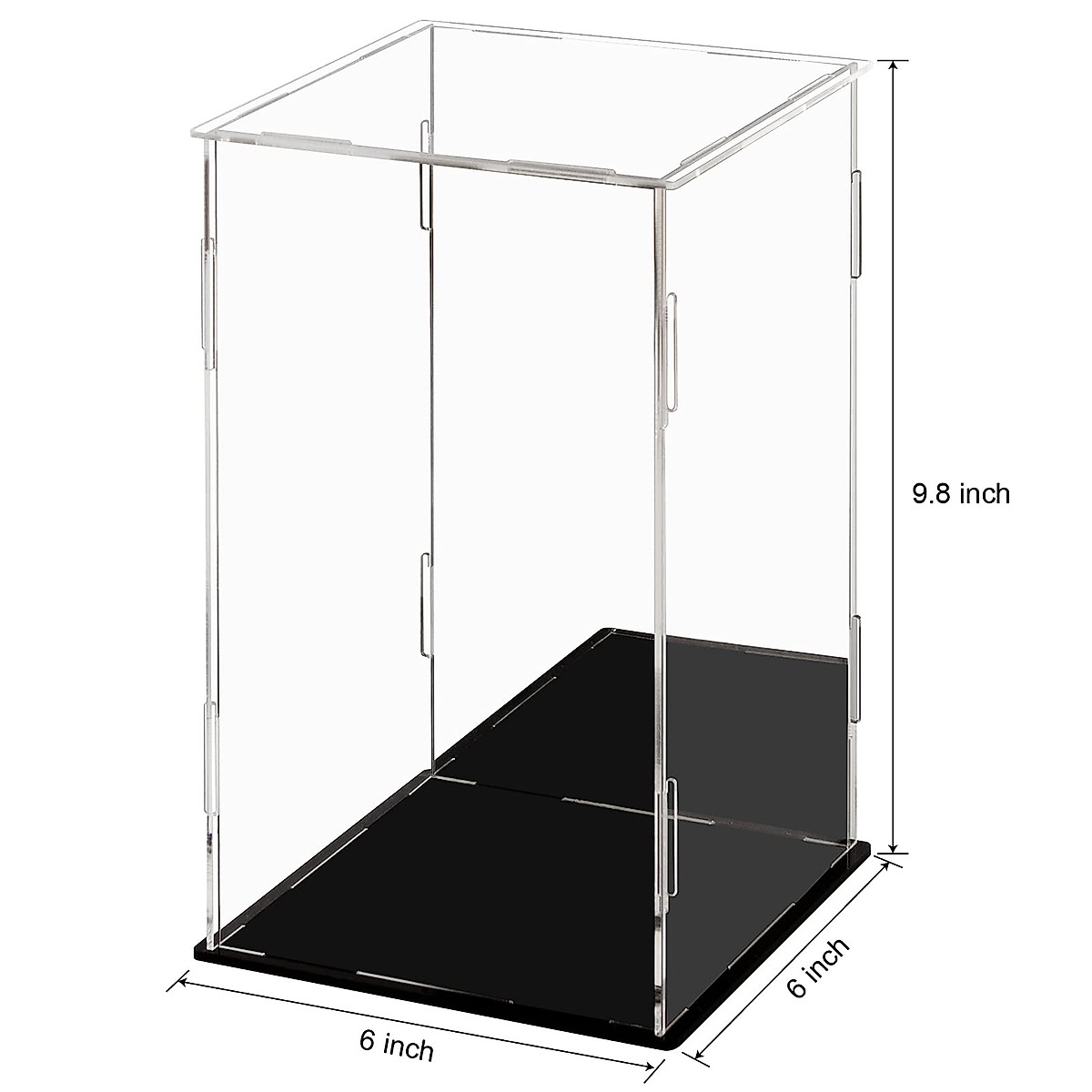 LileZbox Acrylic Display Case, Black Mirrored Display Box, Versatile Collectibles Display Showcase for Action Figures Toys-A1,1 Pack