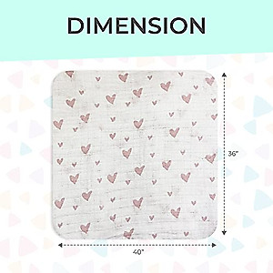 MODERN BABY Muslin Swaddle Blankets Newborn 2 Pack Soft Baby Wraps for Baby Girl 100% Cotton, White Floral