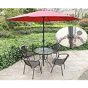 SUQ I OME 2 Sets 2 inch Outdoor Patio Parasol Umbrella Hole Ring Plug and Cap Set, for Parasol Umbrella Table Hole Cover Insert(Brown)