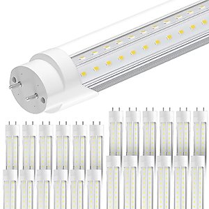 lvsdak T8 Led Bulbs 4 Foot, 5000K 45W 5850LM 24-Pack, 4ft Ballast Bypass Led Bulbs Super Bright LED Daylight, Fluorescent Light Replacement, T8 4' Led Tube Shop Light for Workshop Garage Warehouse