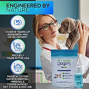 Pet Water Drops - Dog and Cat Water Additive for Dental and Oral Care - Prevents Pets Water Bowl and Dispenser Fountain Slime - for Fresh Breath and Cleaner, Healthy Teeth