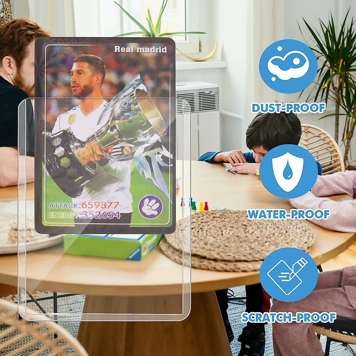 YEIO Top Loaders for Cards,Hard Card Sleeves PVC Trading Card Holder Clear Protective Sleeves Holder for Baseball Card,Sports Cards, Trading Card, Game Card 3 x 4 Inch (30 Pcs+50 Penny Sleeves)