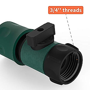 Asgens Hose Quick Connector, 5 Sets 10 PCS 3/4 Inch Garden Hose Fitting Quick Connector Adapter Male and Female Set with Shut-Off Valve Switch,10PCS Extra Rubber Washers