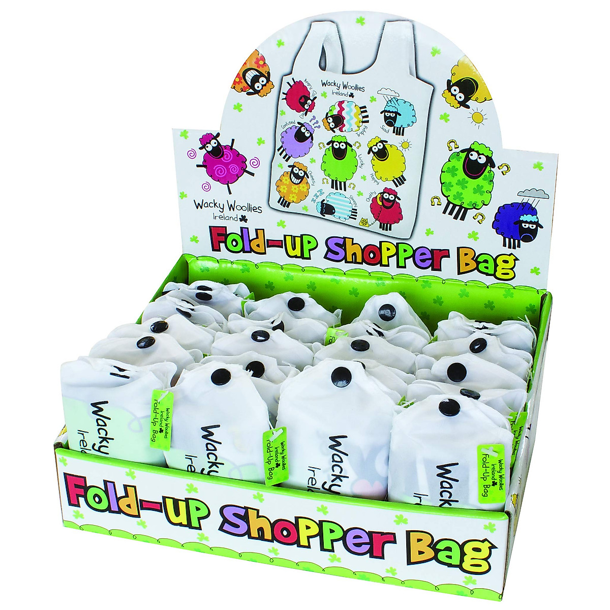 Naitmsad Wacky Woolies Sheep Ireland Design Fold - Up Shopper Bag With handles