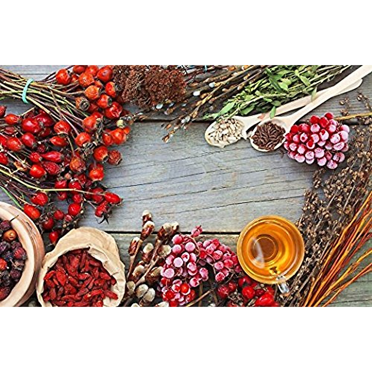 Buddha's Herbs Herbal Fruit Tea Sampler, Caffeine-Free Flavored Herbal Tea, Immune Support, 6 Exotic Blends of Organic Herbs, Perfect for Christmas and New Year Gifts, 60 Count Decaffeinated Tea Bags