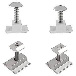 Solar Panel Mid Clamps Panel with Hex Socket Head Cap Bolts Spring Washer and Slider Nut Solar Mid Clamp for Solar Panel Mounting,4 Sets