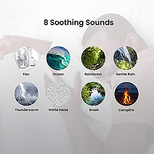 Homedics SoundSleep Recharged Alarm Clock & White Noise Sound Machine, 6-in-1 Projection Alarm Clock and Sleep Sound Machine, 8 Nature Sounds and Indoor Temperature Sensor, Auto-Off Timer