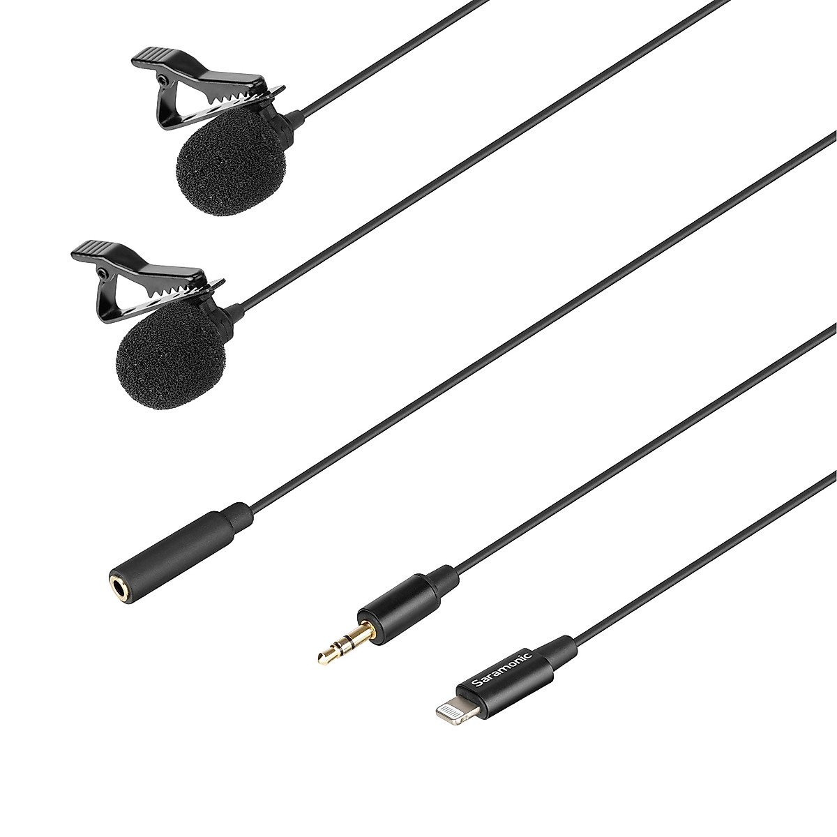 Saramonic 2-Person Dual Lavalier Microphone with Lightning for Apple iPhone, or iPad with a Built-in 19.7-Foot (6m) Cable (LavMicro U1C) (LAVMICROU1C)