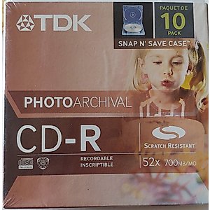 TDK Photo archival Scratch Resistant CD-R 10-Pack