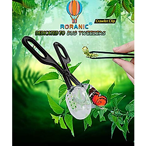 Reptile Feeding Tongs,Bug Tweezers for Kids Adults,Plastic Anti-static Curved Tweezers Feeding Tool,Cleaning Supplies & Tweezers for Cricket Clamp Bug Scooper Snake Lizard Gecko Bearded Dragon (Black)