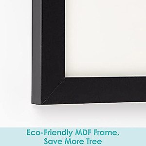 Frametory, 11x14 Picture Frame - Made to Display Pictures 8x10 with Mat or 11x14 Without Mat - Wide Molding - Pre-Installed Wall Mounting Hardware (Black, 1 Pack)