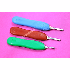 3 PCS Scalpel Handle # 3 +#4 + #5 Suitable for Dermaplaning, Crafts, Pack of 3-CYNAMED