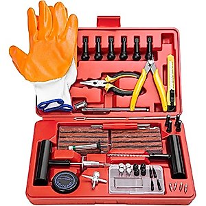 AUTOWN Flat Tire Repair Kits, 74 Pcs Universal Tire Plug Kit Heavy Duty Flat Tire Puncture Repair Kit for Cars, Trucks, Motorcycles, ATV，RV, Jeep, Tractor, Trailer