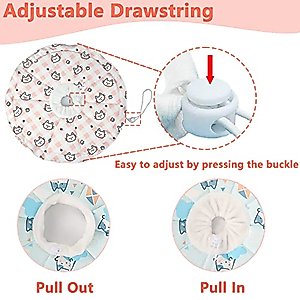 Cat Cone, Soft Cat Cone Collar to Stop Licking and Scratching, Adjustable Recovery Cone for Cats After Surgery with Drawstring Design, Easy to Eat and Drink