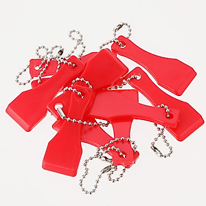Lottery Scratcher Tool 10 Pcs Plastic Scraper Tool Keychain Scraper for Lottery Ticket Lotto Scratcher Keyring Scoop Shape Lotto Scratcher Keyring Scraper for Label Sticker Remover Tool Red