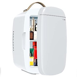NXONE Mini Fridge,4 Liter/6 Can AC/DC Small Refrigerator,Portable Thermometric Cooler and Warmer Freezer Skincare fridge for Foods,Beverage,Medications, Home,Bedroom,Dorm,Office and Car