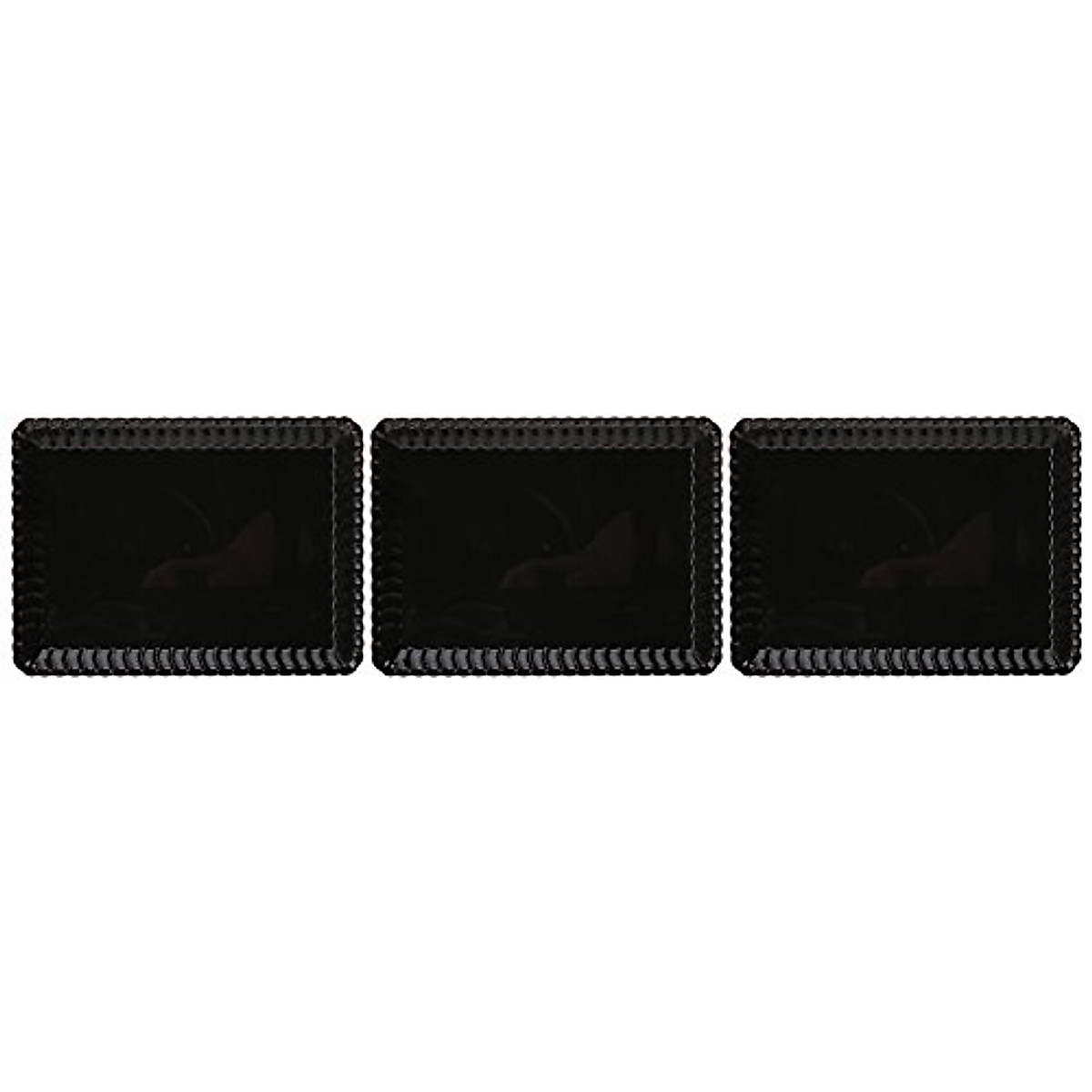 Fineline Settings 3-Piece Retail Pack Flairware Serving Tray, 9 by 13-Inch, Black