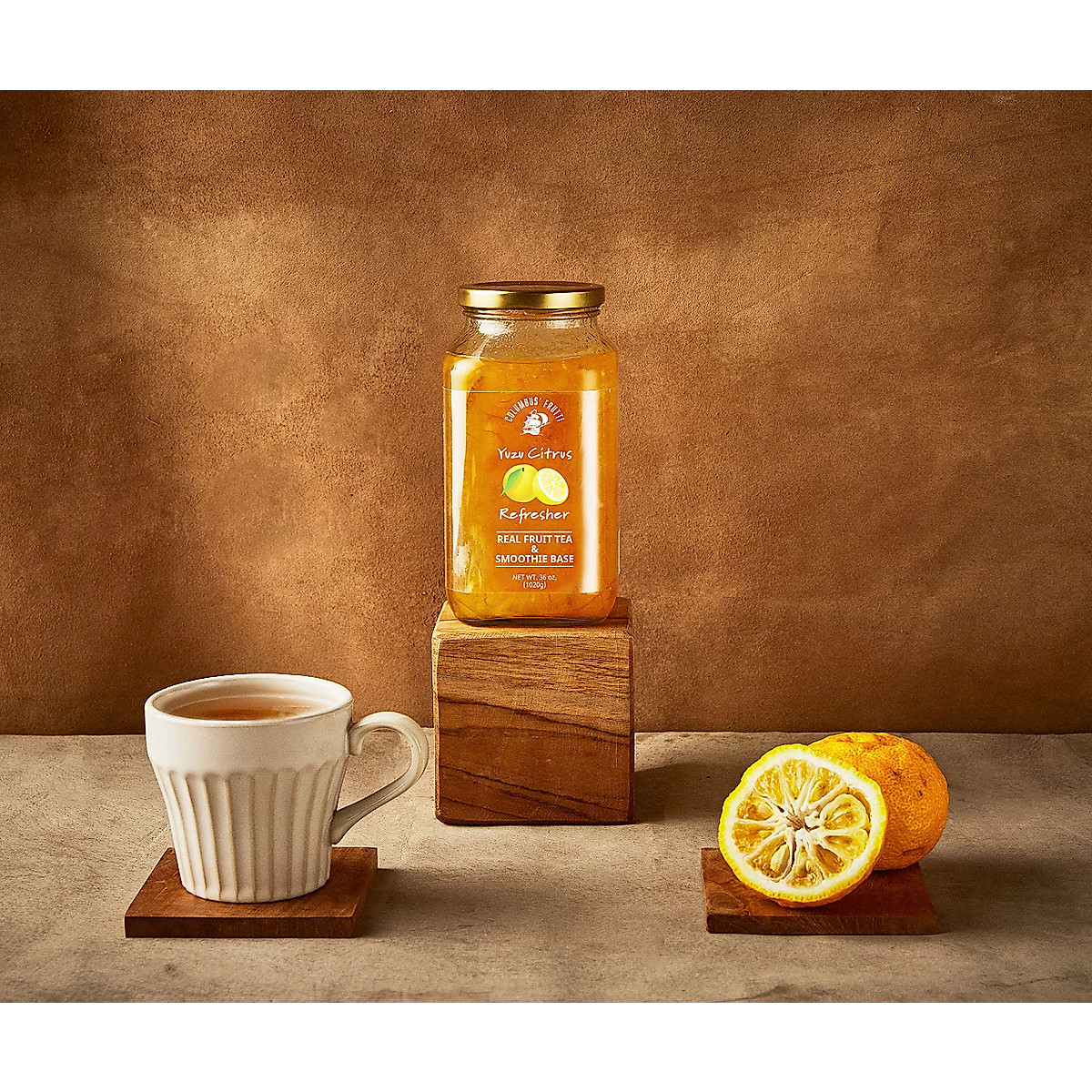 Columbus' Frutti Real Fruit Tea & Smoothie Base (Yuzu Citron) - 36 Oz (2.2 Pound)