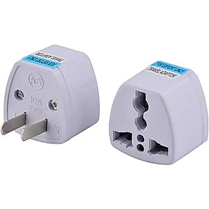 ANRANK 2 Pack UAE25010AK High Performance Universal UK/EU/AU to US Adapter Travel Power Plug Adapter Converters