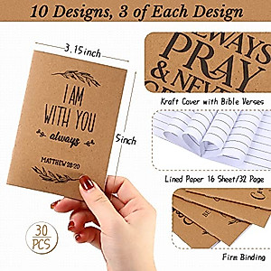 60 Pcs Bible Verse Inspirational Notebooks for Kids and Bamboo Pen Set Christian Prayer Journals Small Scripture Notepad School Mini Pocket Notebook Bible Ballpoint Pen Christian Gifts for Women Men