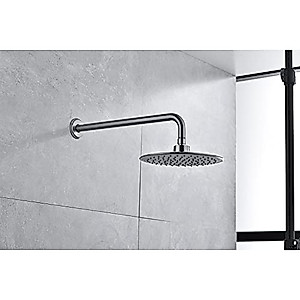 Anpean 16 Inch L-Shaped Shower Arm with Flange, Wall Mounted Rain Shower Head Extension Arm, Brushed Nickel