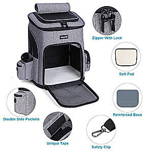 HALOVIE Pet Carrier Backpack Expandable for Cats Dogs Under 18 LB, Breathable Mesh Cat Backpack Carrier Bag, Foldable Dog Backpack Carrier for Small Dogs Rabbits Puppies