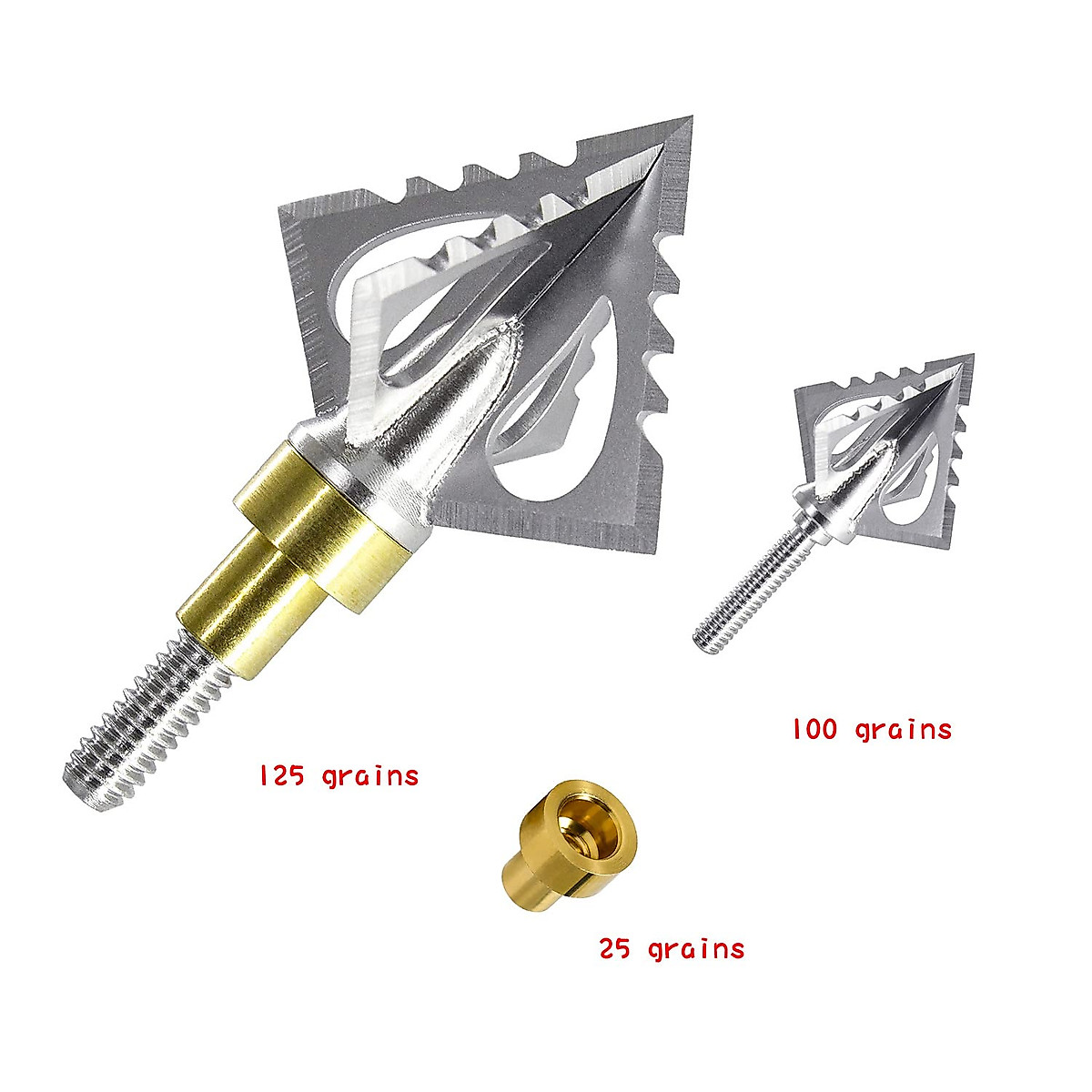 Wisdom Broadheads Fixed Blade One-Piece 100/125 Grain. 1inch Cut Hunting Crossbow Broad Head Archery Arrow Tip 3Pack (WBCK-100/125 3PK)