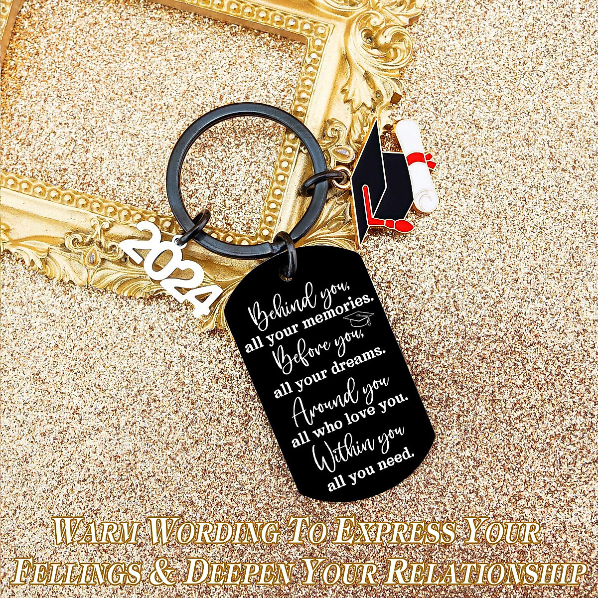 2024 Graduation Gifts for Boys Girls Him Her Class of 2024 Gift Keychain Bulk For College Seniors Guys Women Men Masters High School Student Presents for Nursing Law Female Male from Best Friend