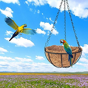 FlidRunest Natural Coir Bird Nest Small Medium Large Bird Swing for Parrot Parakeet Cockatiel Conure Finch Cockatiel Fiber Nest for Chinchilla Bunny