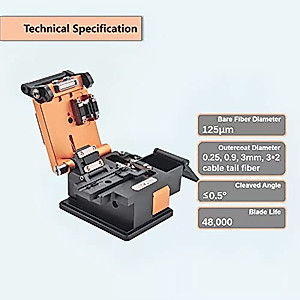 D YEDEMC High Precision Fiber Cleaver with 16 Surface Blade and 3 in 1 Fiber Holder Automatic Return Knife FTTH Too(YD-30-GL)