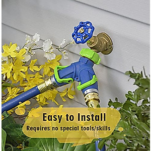 Garden Hose Splitter 2 Way, Heavy Duty Y Hose Splitter with Thumb Control Valves, 3/4" Metal Two Way Faucet Splitter Shut Off Valve Hose Connector Adapter with 2 Rubber Washers