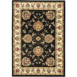 SAFAVIEH Lyndhurst Collection Accent Rug - 4' x 6', Black & Ivory, Traditional Oriental Design, Non-Shedding & Easy Care, Ideal for High Traffic Areas in Entryway, Living Room, Bedroom (LNH555-9012)