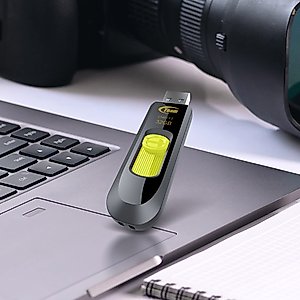 TEAMGROUP C145 64GB 5 Pack USB 3.2 Gen 1 (3.1/3.0) Read 100MB/s Flash Thumb Drive, External Data Storage Memory Stick Compatible with Computer/Laptop (Black-Green) TC145364GG21