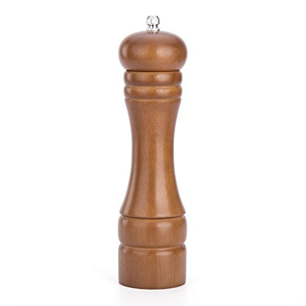 IEOVO 8" Wood Pepper Mill, Solid Wood and Adjustable Ceramic Grinder, Brown…