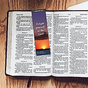 Christian Bookmark with Bible Verse, Pack of 25, Christian Life Themed, Delight Yourself in the Lord, Psalm 37:4-5