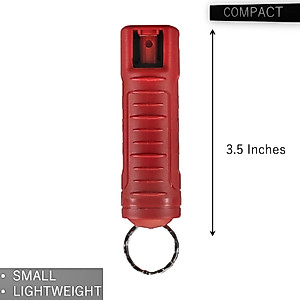 Police Magnum Keychain Pepper Spray Self Defense Belt Clip Holder - Tactical Safety Key Chains for Women & Men - Made in The USA-2 Pack Red INJ