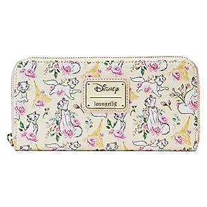 Loungefly Aristocats Duchess in Paris AOP Floral Faux Leather Zip Wallet