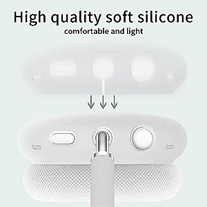 FitTurn Earpads Cover Case Compatible with AirPod Max Wireless Headphone, Silicone Anti-Scratch Protective Case for AirPod Max, Earcup Protectors Enrich Color & Prevent Earphones from Bumping (White)
