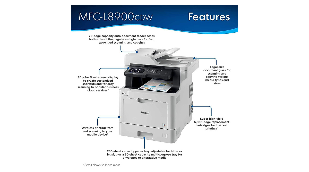 Brother MFC-L8900CDW Wireless All-in-One Laser Printer - Fast & Secure