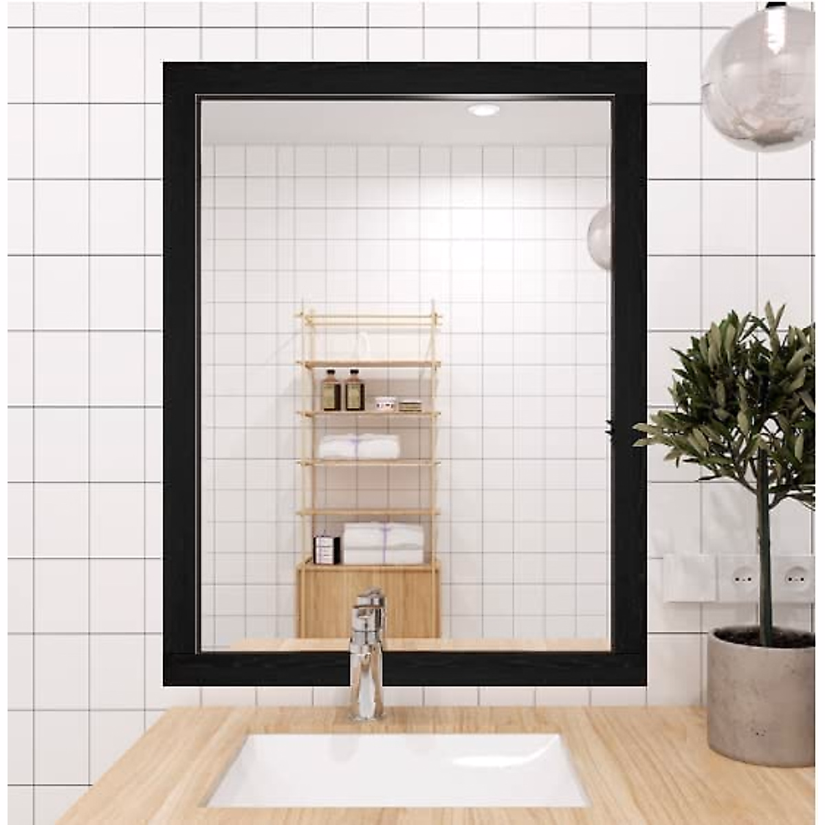 Simplemiuji Black Wood Grain 3D 10M Wallpaper Border Peel & Stick PVC Wall Covering Kitchen Bathroom Bedroom Tiles Decor Sticker,4 Inch by 32.8 Feet