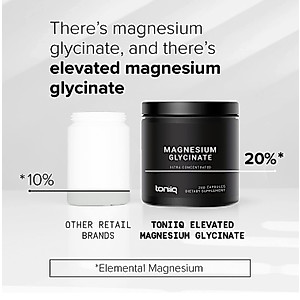 Toniiq 3,000mg Ultra High Strength Magnesium Glycinate - 20% Purified to Contain 600mg of Elemental Magnesium - Chelated and Bioavailable Magnesium Supplement - 240 Veggie Capsules