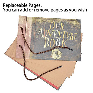 Photo Album Scrapbook, Our Adventure Book, DIY Handmade Album Scrapbook Movie Up Travel Scrapbook for Anniversary, Wedding, Travelling, Baby Shower, etc (Travel Scrapbook)
