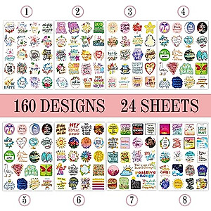 480 Pieces Inspirational Quote Daily Planner Stickers for Women Journaling Calendar Scrapbook Stickers Aesthetic 24 Sheets Motivational Waterproof Stickers for Kids Teachers Water Bottle Laptop